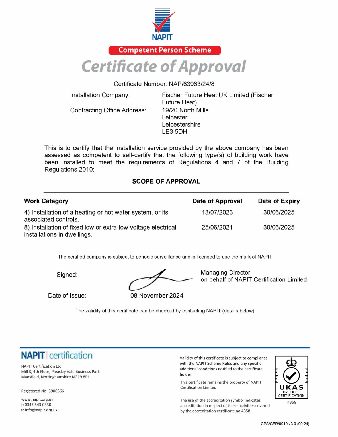 Accreditations | Fischer Future Heat
